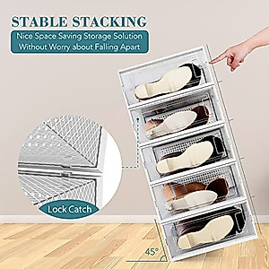 EazeHome Boot Box, Boot Storage, Boot Storage Solutions, 8 Pack Plastic Boot Storage Boxes, Stackable Storage Bins, Tall Boot Storage, Boot Storage Boxes for Tall Boots, Under Bed Boot Storage