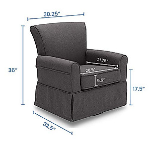 Delta Children Upholstered Glider Swivel Rocker Chair, Charcoal