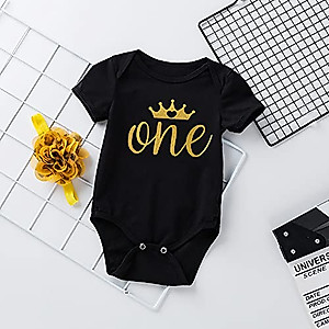 LATOBREATH Baby Girl One Year Old First Birthday Romper Outfits Set Leopard Tutu Skirt Set Party Dress Clothes(12-18 Months)