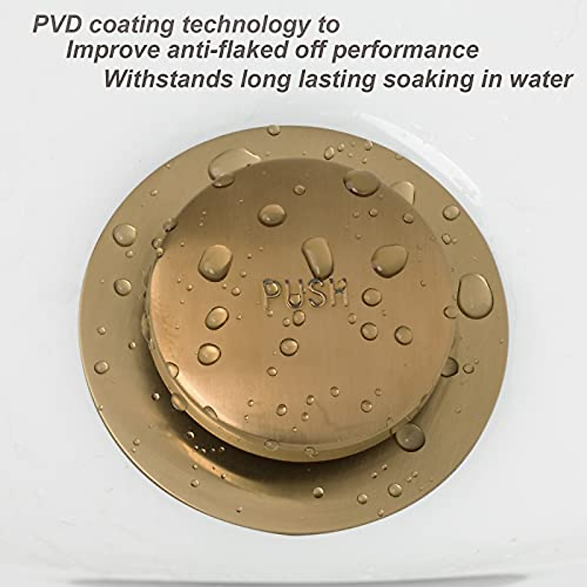 Champagne Bronze Tip-Toe Tub Trim Set with Two-Hole Overflow Faceplate and No Plumber’s Gasket, Replacement Bath Drain Trim Kit with Universal Fine/Coarse Thread, No Putty Installation by Artiwell
