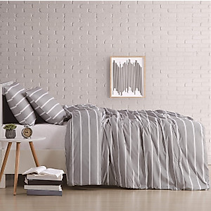 Truly Soft Maddow Stripe Grey Twin XL 2-Piece Duvet Cover Set