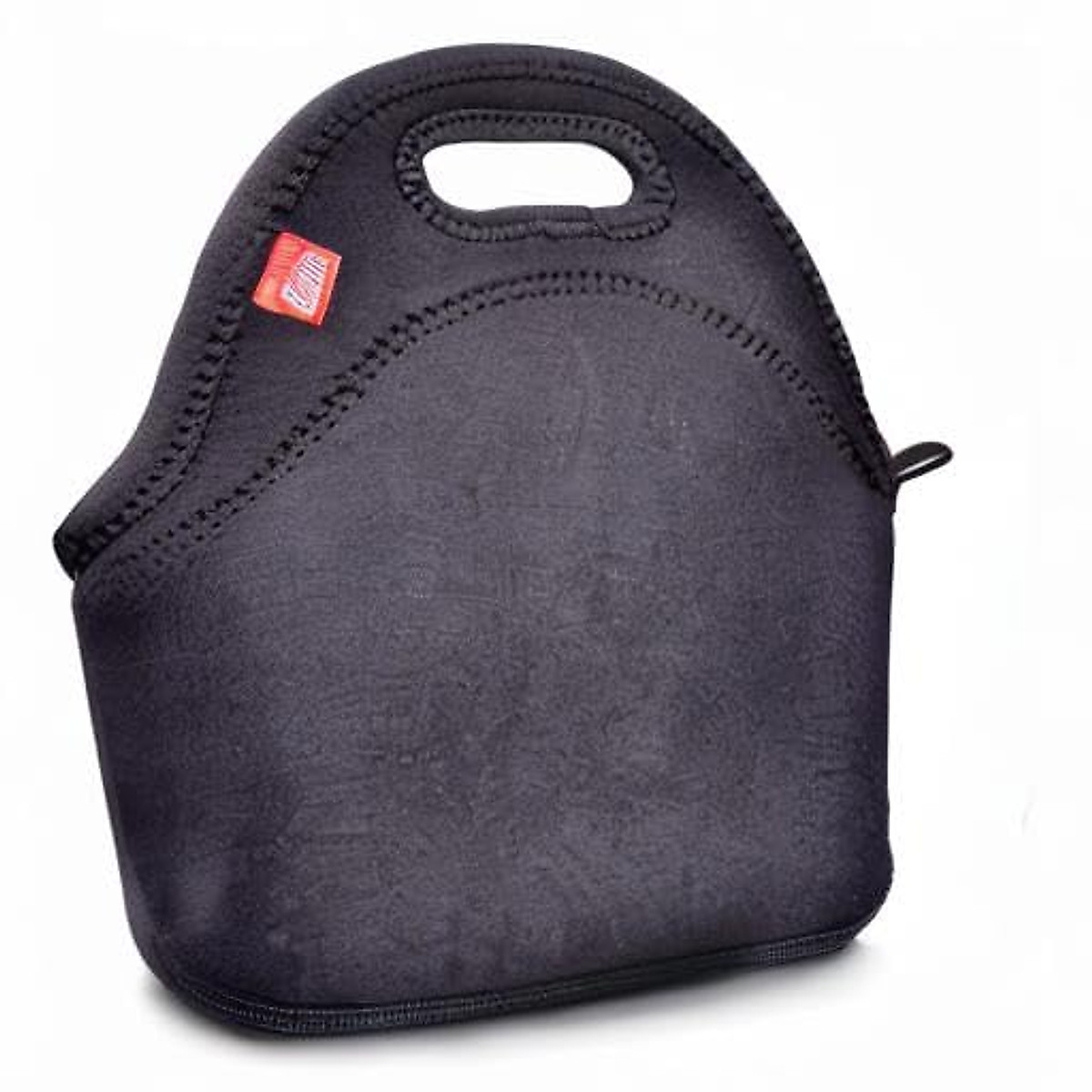 yookee home Black Lunch Bag, Insulated Lunch Box, Thick and Reusable Thermal Lunch Tote Bag, Small Neoprene Lunchbags with Zipper for Adults Kids Nurse Teacher School Work Outdoor Travel Picnic