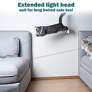 AIERSA Automatic Cat Toys with LED Light,Upgraded Lengthened Light Head, Interactive Toys for Indoor Cats,Wearable Electronic Collar for Kitten,Rechargeable Amusing Gifts for Cat Lovers