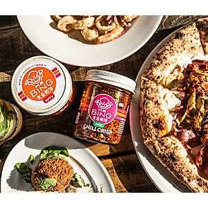 Mr. Bing Chili Crisp | Spicy - Delicious, Flavorful & Crunchy Chili Oil - Made in USA Chili Paste Hot Sauce - Gluten Free, Vegan, No MSG, Non-GMO Oil - (7 oz.)
