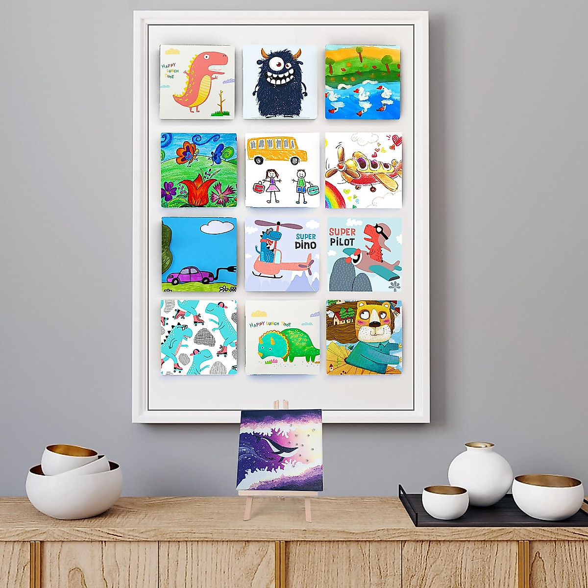 ESRICH Mini Canvases for Painting 4x4 Canvas Value Pack for 48PCS, 2/5In Thickness Small Canvas, Blank Canvas Bulk are Great for School Projects,Kids Birthday Party and Wall Decoration., white