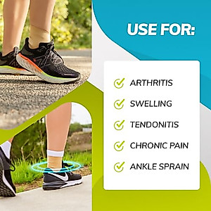 BraceAbility Elastic Ankle Support Brace - Lightweight Slip on Foot and Ankle Compression Sleeve for Gymnastics, Dance, Sports, Running, Exercise, and Sprained Ankle Swelling for Women and Men (XL)