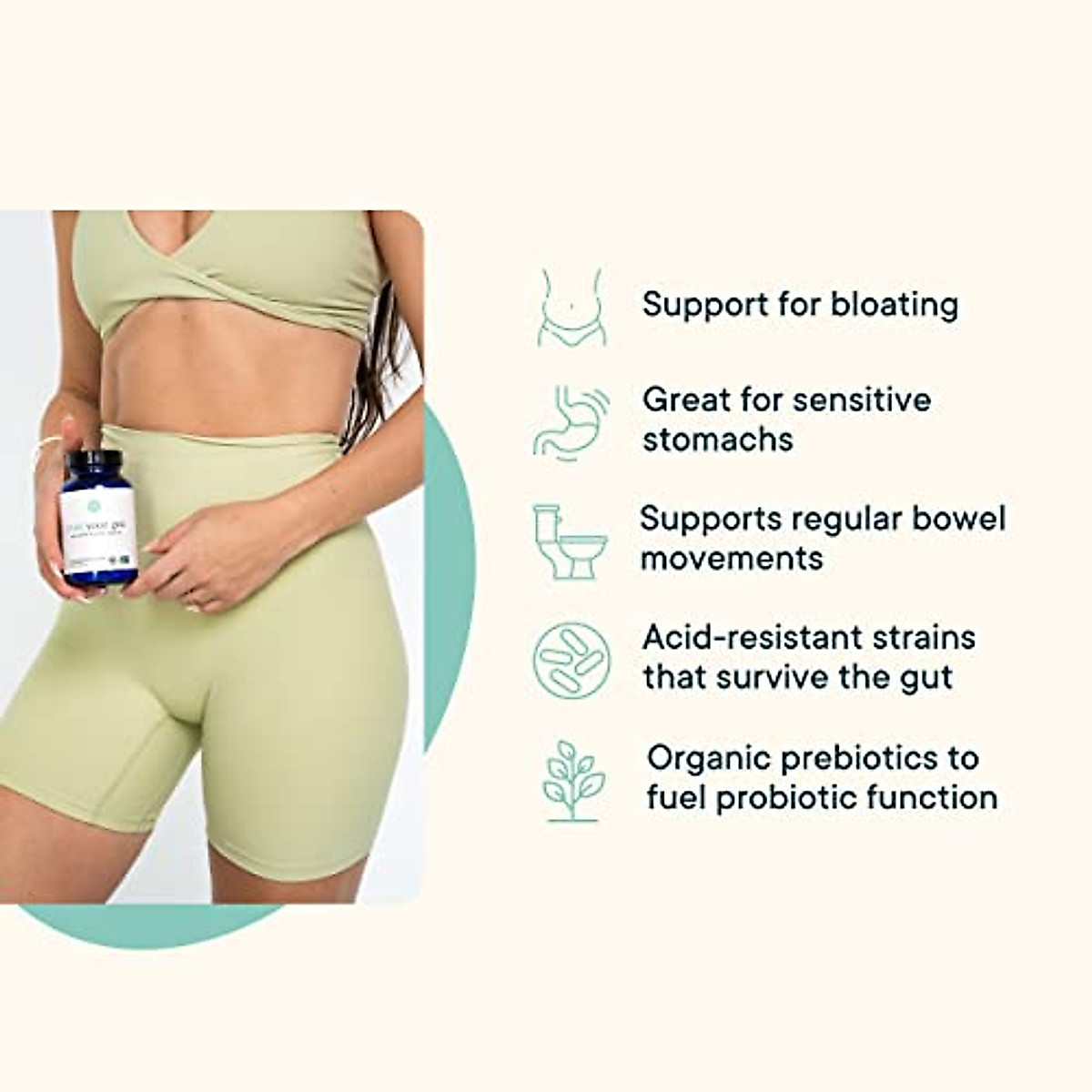 Ora Organic Probiotics with Prebiotics - 16 Billion CFU 6 Clinically Studied Strains for Digestive Health, Supports Occasional Constipation, Bloating, & Gas | Vegan, Dairy & Gluten Free, 60 Capsules