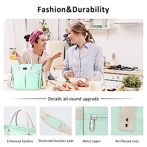 Lunch Bag Women for Work Insulated Thermal Teacher Lunch Box with Wide-Open Pocket Reusable Leakproof College Cooler Bags with Removable Shoulder Strap for Adult Ladies Nurse in Office Picnic Travel