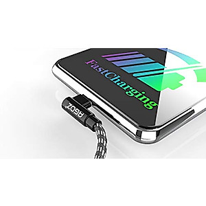 AGOZ 4inch Short USB C Cable, Fast Charger 90 Degree Right Angle Cord Compatible with Samsung Galaxy S23 S22 S21 S20, S10 Plus, Note 20 10, A13 A14 A23 A32 A53 A54 A71, Moto G Stylus,Google Pixel 7 6