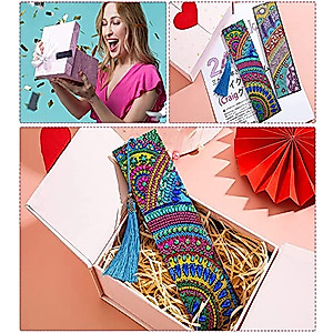 Diamond Painting Bookmarks: 5D Special Shaped Diamond Art Bookmarks,Beaded Bookmarks for Book Readers (Floral)