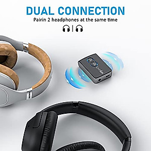 Lavales ML302 Bluetooth Transmitter Receiver for TV Bluetooth 5.2 Transmitter Dual Link aptX Adaptive/Low Latency/HD Audio, Aux Bluetooth Audio Receiver Adapter for Home Stereo, Airplane, Boat, Gym