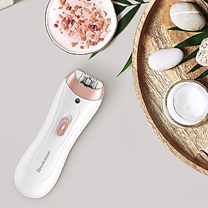 Brookstone Holiday Epilator for Women | Cordless Epilator for Face, Bikini and Legs | Battery Operated with LED Light