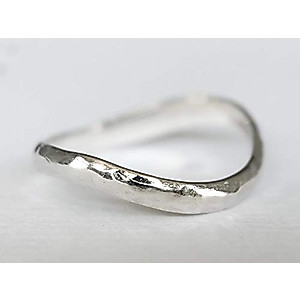 SOVATS Chic Hammered Thumb Ring for Women 925 Sterling Silver Rhodium Plated - Simple, Stylish &Trendy Nickel Free Ring, Size 7