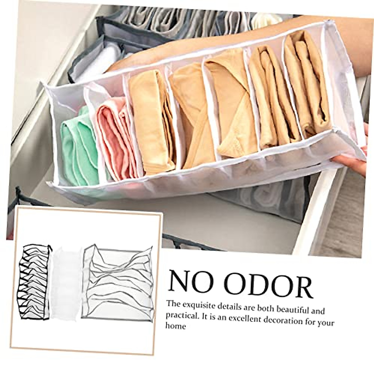 Cabilock 3pcs Grid Underwear Wardrobe Desk Top Organizer Shelf Closet Drawers for Clothes Foldable Storage Bin Bedroom Organization and Storage Drawer Clothing Closet Shelves Small Sock Box