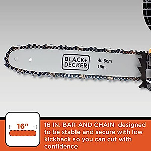 BLACK+DECKER Gas Powered Chainsaw, 16-inch, 42cc, 2-Cycle (BXGCS1642P)