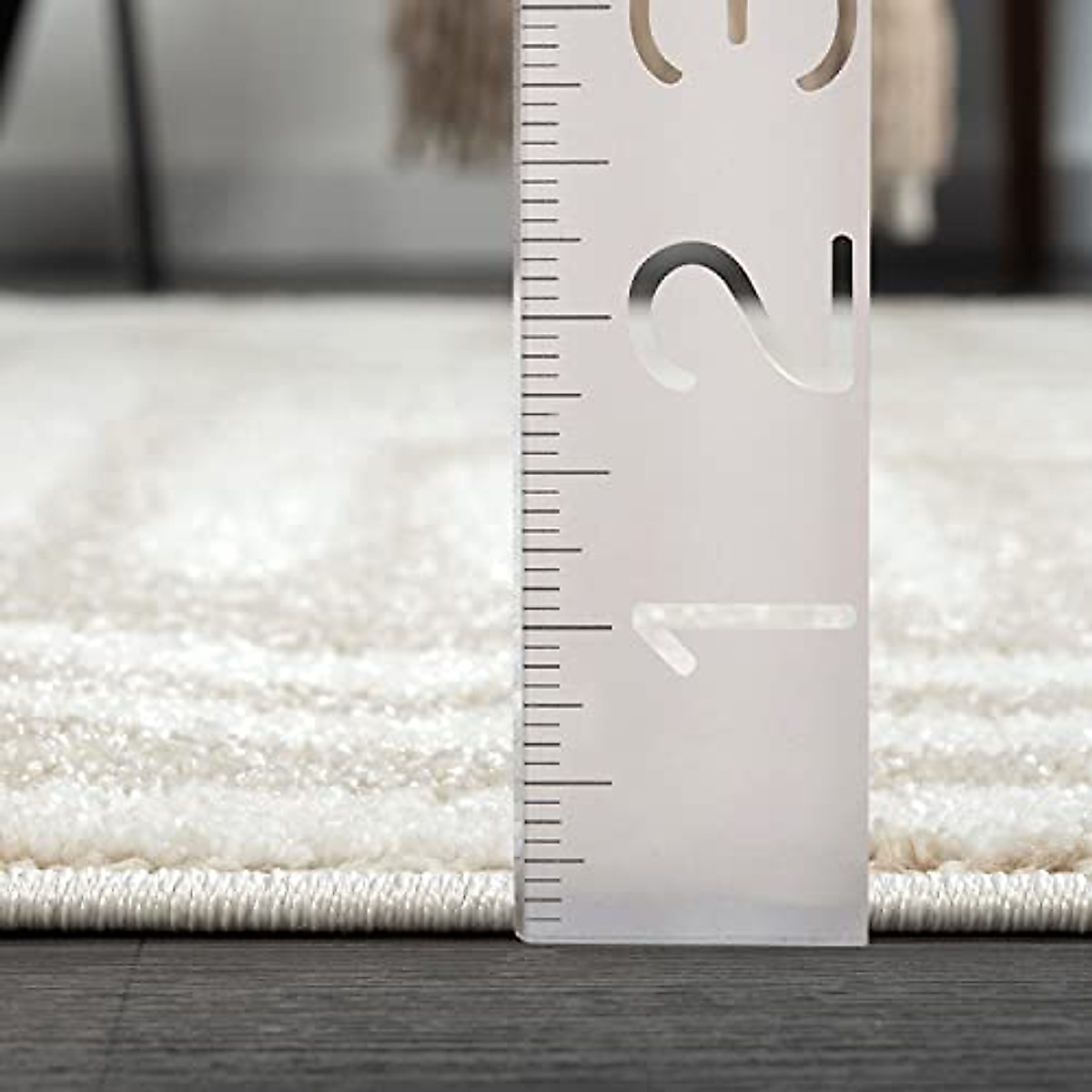 Abani Nuevo Collection Area Rug - Neutral Beige/Cream Abstract Design - 6'x9' - Easy to Clean - Durable for Kids & Pets - Non-Shedding - Medium Pile - Soft Feel - for Living Room, Bedroom & Office