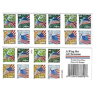 USPS Forever Stamps A Flag for All Seasons - book of 20 postage stamps