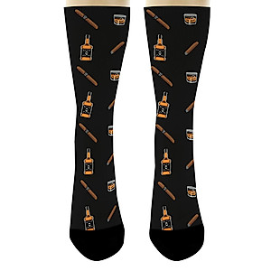 Whiskey Related Gifts Whiskey Socks for Men and Women Celebration Socks 1-Pair Novelty Crew Socks