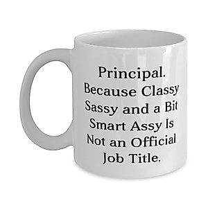 Unique Principal Gifts, Principal. Because Classy Sassy and a Bit Smart, Principal 11oz 15oz Mug From Friends, Cup For Friends, Funny principal mug, Gift for principal, Oz or 15oz mug, Funny gift for