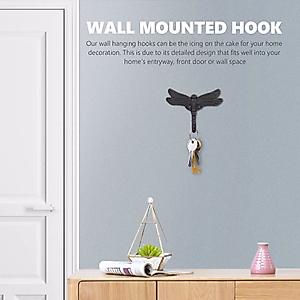 Alipis 1 Set Dragonfly Hook Decorative Wall Hook Delicate Wall Hook Coat Hat Hanger Wall Mounted Hook Dragonfly Decorative Hook Multipurpose Wall Hook Home Wall Hook Dragonfly Key Hanger