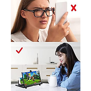 POTUINOM 18 Inch Phone Screen Magnifier 3D HD Enlarger Projector Foldable Phone Stand Holder with Screen Amplifier Compatible with All Smartphones