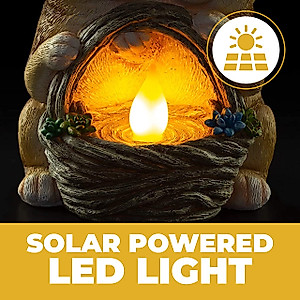 VP Home Mom and Baby Squirrel Solar Powered LED Outdoor Decor Garden Light Solar Lawn Ornaments Squirrel Gifts & Garden Statue, Porcelain Squirrel Figurine Squirrel Statue