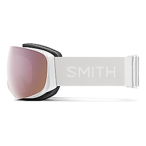 SMITH I/O MAG S Goggles with ChromaPop Lens for Women – Performance Snowsports Goggles with Easy Lens Change Technology for Skiing & Snowboarding – White Vapor + Everyday Rose Gold Mirror Lens