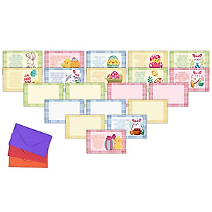 HEZNZXQ Easter Treasure Hunt Clues Game Cards, Bunny Scavenger Hunt Card Game(20 Cards with Envelopes), Indoor Ourdoor Party Games Supplies Activities for Adults (A03)