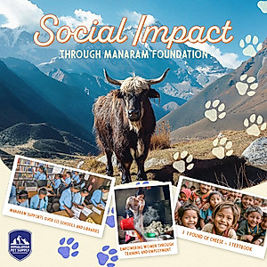 Himalayan Dog Chew Original Yak Cheese Dog Chews, 100% Natural, Long Lasting, Gluten Free, Healthy & Safe Dog Treats, Lactose & Grain Free, Protein Rich, Mixed Sizes, 2 Sticks (521139)