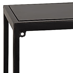 Kate and Laurel Geometric Pirzada Wall Shelf, 36" x 24", Black, Modern Wall Storage