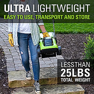 Greenworks 24V 13-Inch Cordless (2-In-1) Push Lawn Mower, 4.0Ah USB Battery (USB Hub) and Charger Included MO24B410