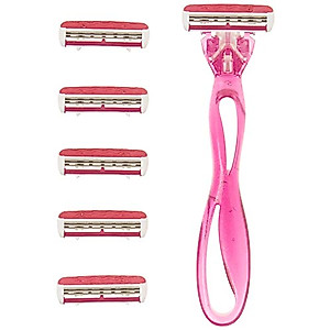 BIC Click 3 Soleil Women's Disposable Razors, 3 Blades With a Moisture Strip For a Smoother Shave, 12 Piece Razor Set