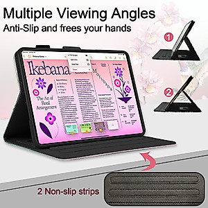 Compatible with iPad 10th Generation Case 10.9 inch(2022 Model),Protective Cover for iPad Case 10th Generation,Auto Wake/Sleep Cover,Pencil Holder(Pink Flower Hummingbird)