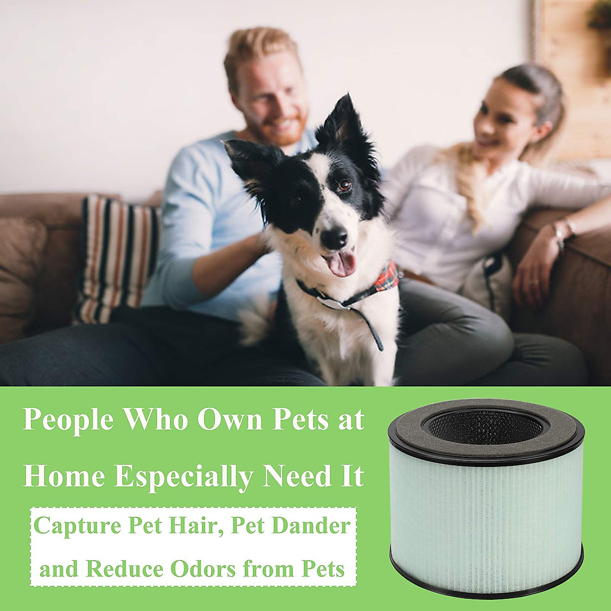 GuanQiao 2 Pack Replacement HEPA Filter Compatible with PARTU BS-08, 3 in 1 Filtration High Efficient Activated Carbon HEPA Filter