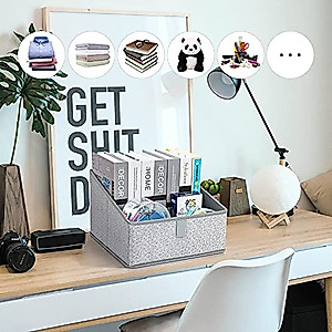 DIMJ Closet Baskets, 3 Packs Trapezoid Storage Cube Bins, Fabric Baskets for Closet Shelves, Foldable Closet Bins for Toys, Baby Toiletry, Office Supplies, DVD, Book