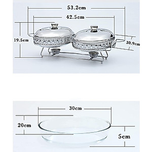 UZOURI 3 Quart Stainless Steel Chafing Dish Buffet Set, Chafer Set with Lid, Food Warmer for Parties Kitchen Banquet Dining,Silver (Gold)