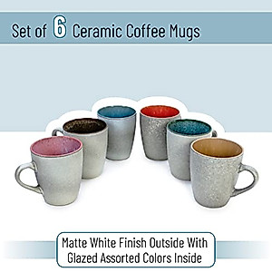 BTaT- Coffee Mugs, Set of 6, 12 oz(350ml), Mugs, Coffee Cups, Mugs for Coffee, Coffee Mug Set, Mug Set, Large Coffee Mugs, Coffee Cups Set, Ceramic Coffee Mug, Coffee Cup Set, Mother's Day Gift