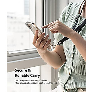 Ringke Lanyard Design Strap Shoulder Neck Hand Wrist Designed for Cell Phone Cases, Keys, Cameras & ID QuikCatch Lanyard Adjustable String - Black