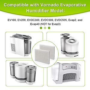 MD1-0034 Humidifier Replacement Filters Wick -Compatible with Vornado Evaporative Humidifier Filter Model:Evap40,Evap2,Ev100, Ev200,Evdc300,Evdc500,Evdc505 (2 Pack)