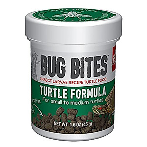 Fluval Bug Bites Turtle Food, Pellets for Small to Medium Sized Turtles, 1.5 oz., A6592, Brown