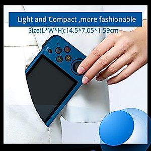 RG353M Handheld Game Console Aluminum Alloy CNC Support Dual OS Android 11+ Linux, 5G WiFi 4.2 Bluetooth 3.5 Inch IPS Multi-Touch Screen 64G TF Card 4420+ Classic Games(RG353M-Blue)