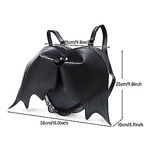 Ovida Bat Backpack Halloween Gothic Backpack Cute Heart Wings Mini Backpack Purse Casual Daypack Lace Shoulder Bag Lolita Bag