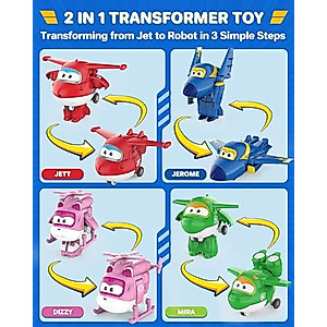 Super Wings Toys, Transformer Toys 2 Inch, Airplane Toy for Kids 3-5 Years Old, 15 Packs Transforming Jet Playset, Real Mobile Wheels, Birthday Party Supplies for Preschool Boys and Girls