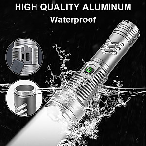 FUROLD Rechargeable LED Flashlights High Lumens 2 Pack 990,000 Super Bright Powerful Flash Light,5 Modes, IPX6 Waterproof,Handheld Tactical Flashlights for Emergency Camping Hiking