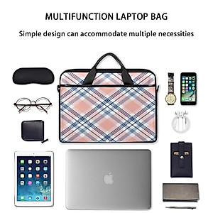 Checkered Pattern Laptop Computer Bag Waterproof Shoulder Messenger Bag 13-15 inch Durable Laptop Tote Bag with Shoulder Strap Handle Lightweight Crossbody Briefcase