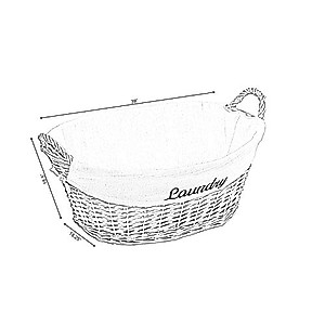Vintiquewise Willow Laundry Hamper Basket with Liner and Side Handles
