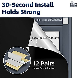 NIGHTON Portable Blackout Curtains 40"×57" Strong Hook and Loop Tape Strips with Adhesive,Blackout Shades That can be Cut,100% Blackout Material Blackout Blinds for Baby Nursery or Travel Use-Black