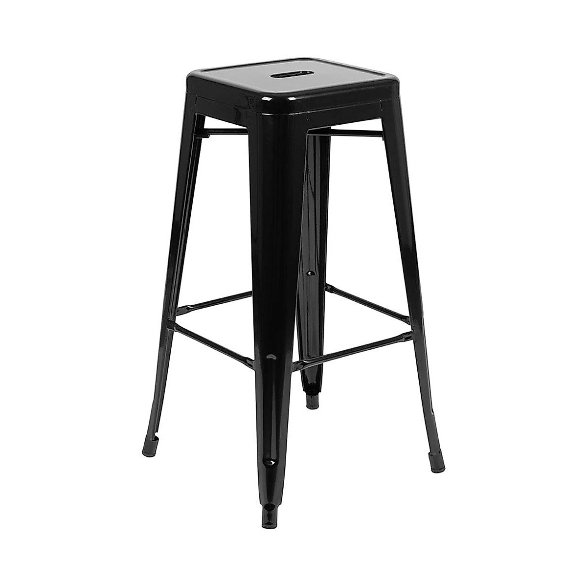 Flash Furniture Lily 30" High Metal Indoor Bar Stool in Black - Stackable Set of 4