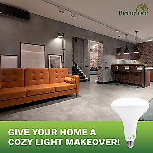 Bioluz LED 4 Pack BR40 LED Bulb 2700K Warm White 90 CRI Dimmable UL-Listed CEC Title 20 Compliant 1250 Lumen Outdoor/Indoor Flood Lights (Pack of 4)