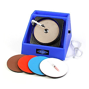 Hi-Tech Diamond 8" Slant Cabber - Lapidary Equipment, Stone & Mineral Rock Polisher, Grinder, Shaper Machine w/ Variable Speed Motor, Includes Rock Mineral Polishing Accessory Kit